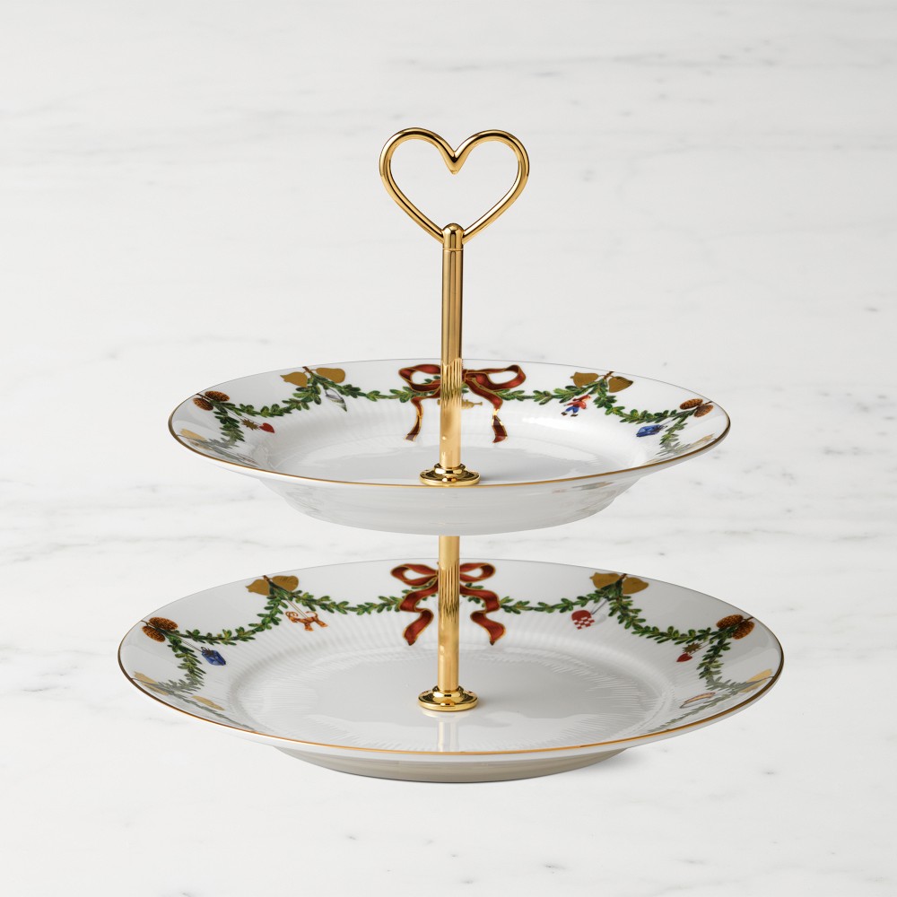 Royal Copenhagen Star Fluted 2-Tier Stand | Williams Sonoma