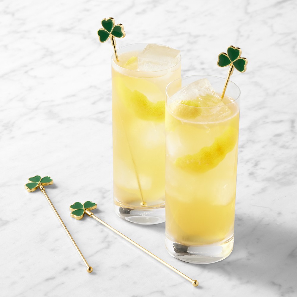 St. Patrick’s Shamrock Cocktail Stirrers, Set of 4 | Williams Sonoma
