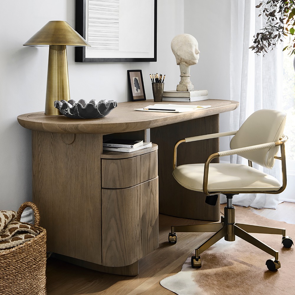 Radius Desk (72") – Heritage Grey Oak | Williams Sonoma