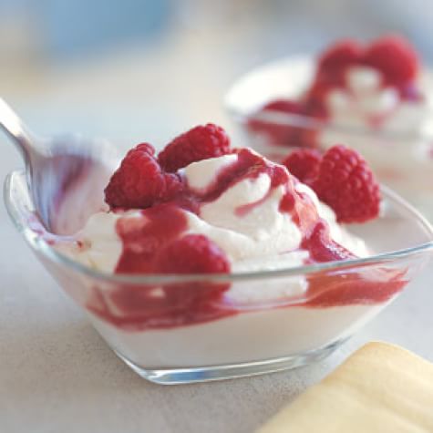 Lemon Mousse with Raspberry Sauce | Williams Sonoma
