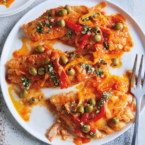 Slow-Cooker Basque-Style Cod with Piperade and Olives | Williams Sonoma