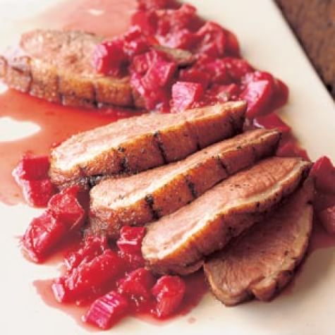 Seared Five-Spice Duck Breasts with Rhubarb Compote | Williams Sonoma