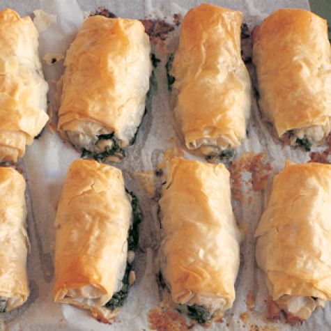 Filo Rolls with Arugula, Spinach and Feta | Williams Sonoma