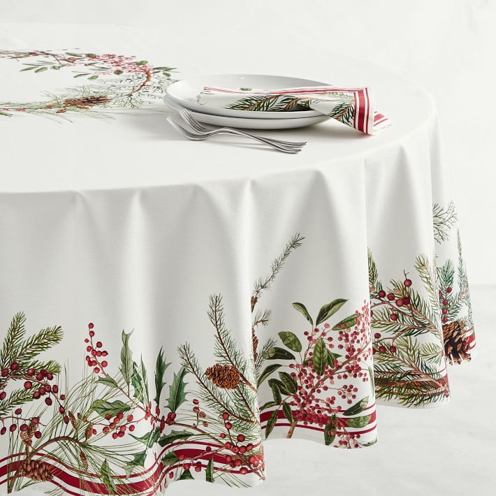 Woodland Berry Round Tablecloth | Williams Sonoma