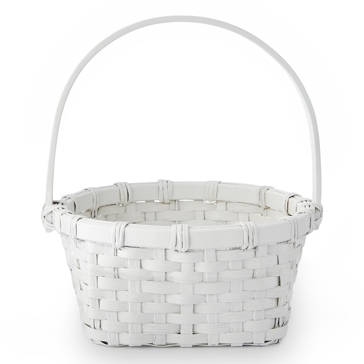 White Rattan Easter Basket with Liner | Easter Decor | Williams Sonoma