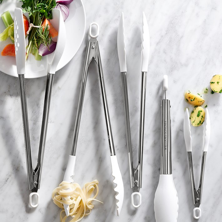 Williams Sonoma Stainless-Steel Silicone Kitchen Tongs | Williams Sonoma