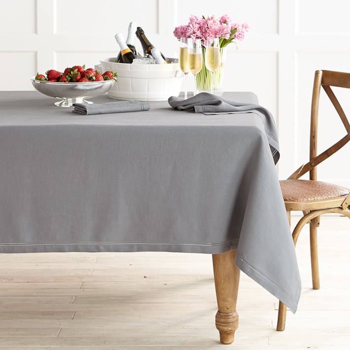 Linen Double Hemstitch Tablecloth | Williams Sonoma