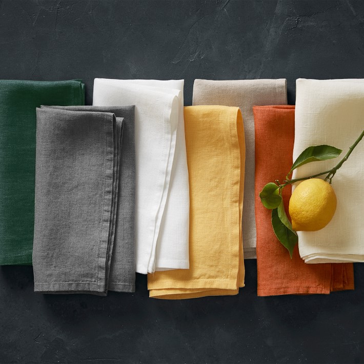 Italian Washed Linen Napkins, Set of 4 | Williams Sonoma