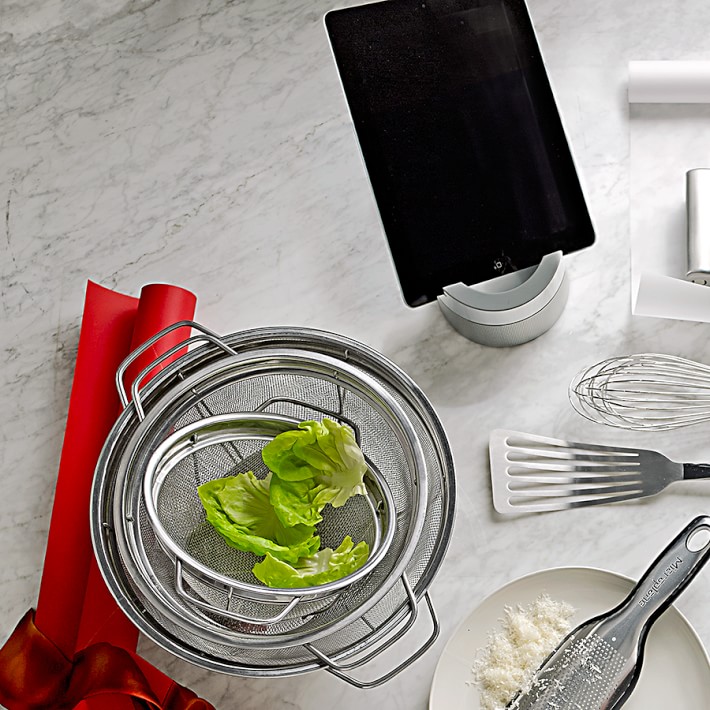 Stainless-Steel 3-Piece Mesh Colander Set | Williams Sonoma