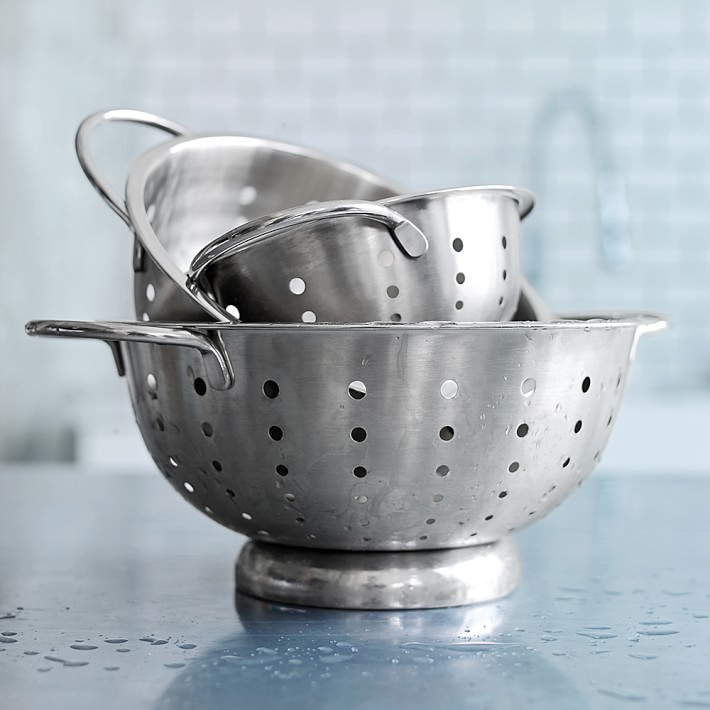 Open Kitchen by Williams Sonoma Stainless-Steel Colanders - Set of 3 ...