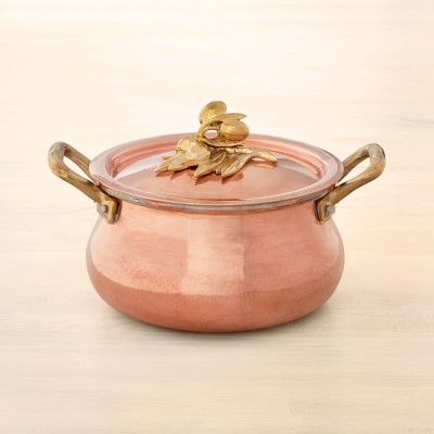 Ruffoni Historia Hammered Copper Polenta Pot with Acorn Handle - 3 1/2 ...