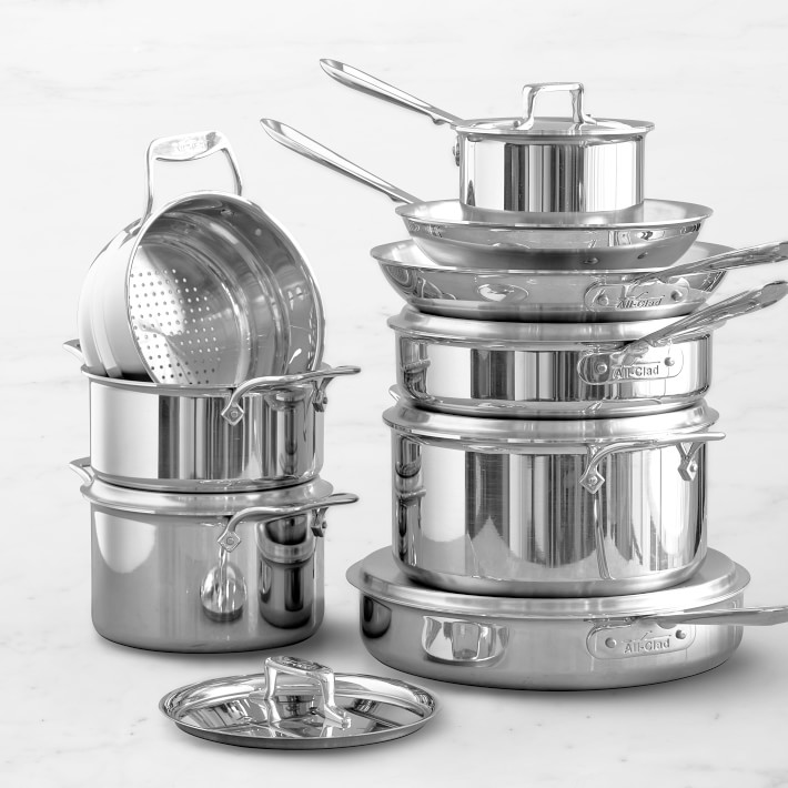 All-Clad d5 Stainless-Steel 15-Piece Cookware Set | Williams Sonoma