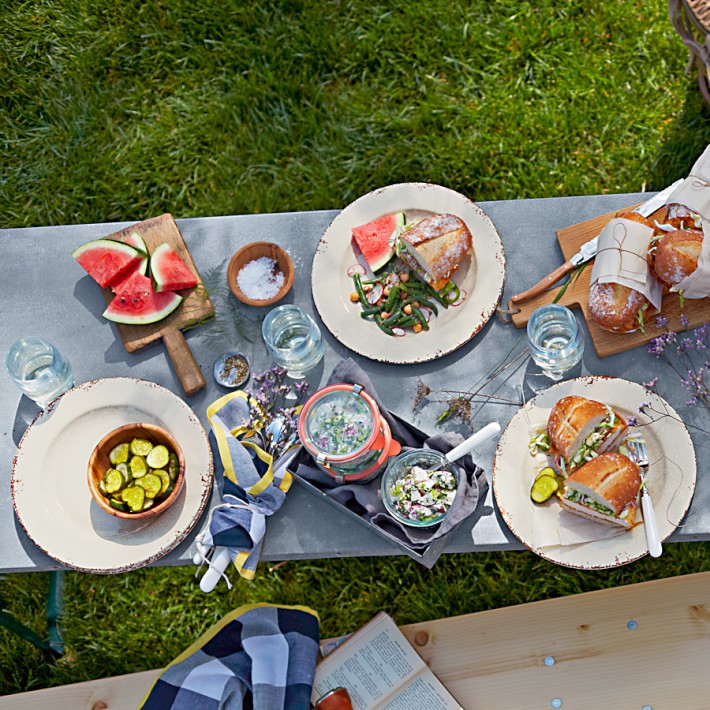Rustic® Outdoor Melamine 12-Piece Dinnerware Set | Williams Sonoma