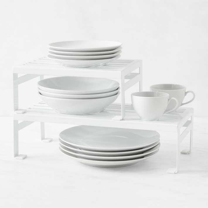 Hold Everything White Powder Coat Metal Shelf Riser Set | Williams Sonoma