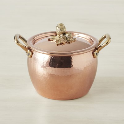 Ruffoni Historia Hammered Copper Chef’s Pan with Acorn Handle & Risotto ...