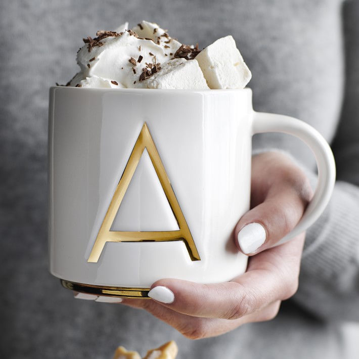 Gold Monogram Coffee Mug | Williams Sonoma