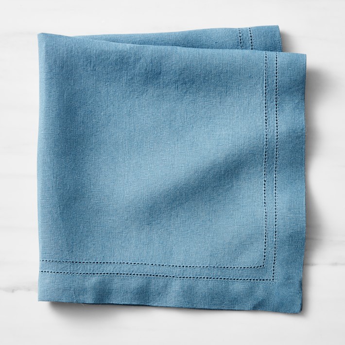 Linen Double Hemstitch Cloth Napkins | Williams Sonoma