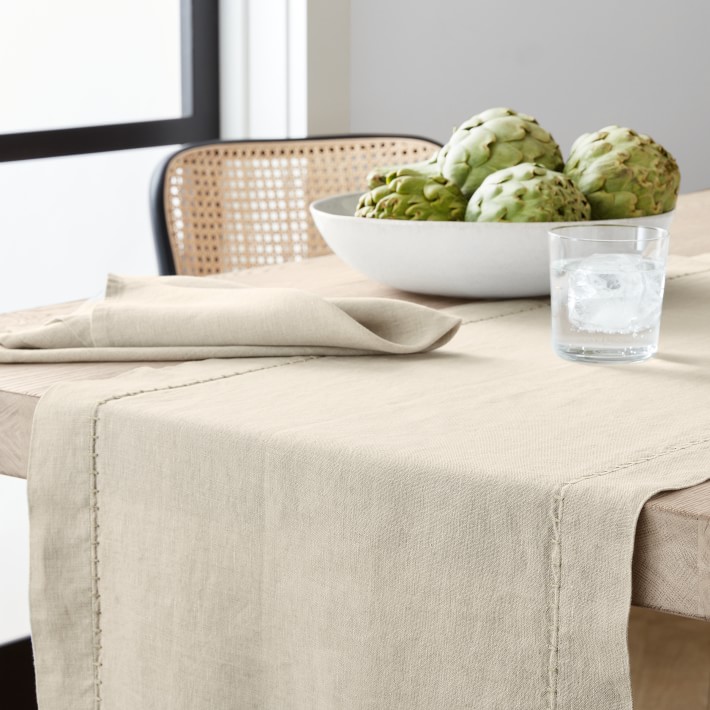 Italian Washed Linen Table Runner | Williams Sonoma
