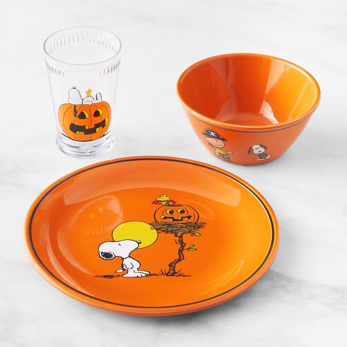 PEANUTS™ Halloween Kids Melamine Dinnerware Set | Williams Sonoma