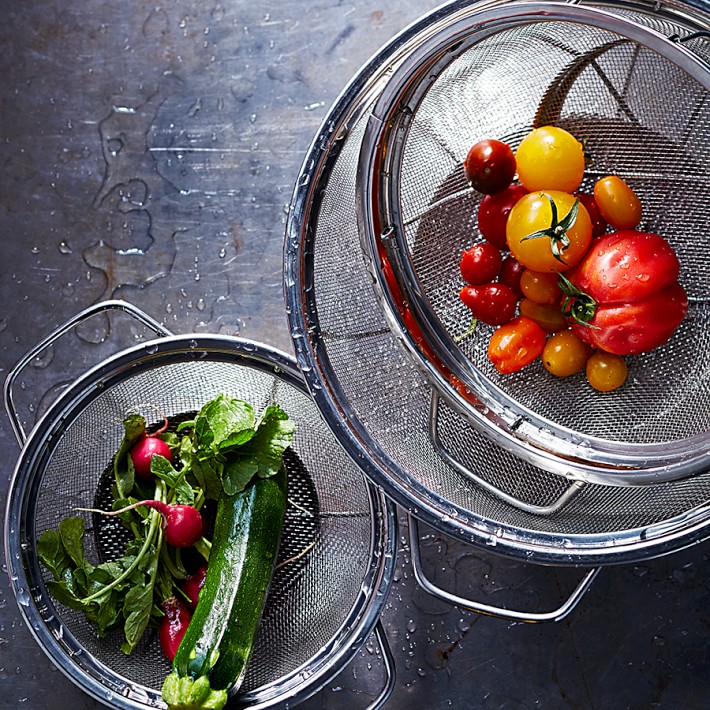 Stainless-Steel 3-Piece Mesh Colander Set | Williams Sonoma