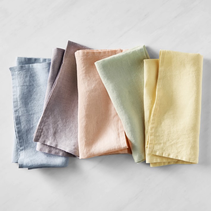 Italian Washed Linen Napkins, Set of 4 | Williams Sonoma