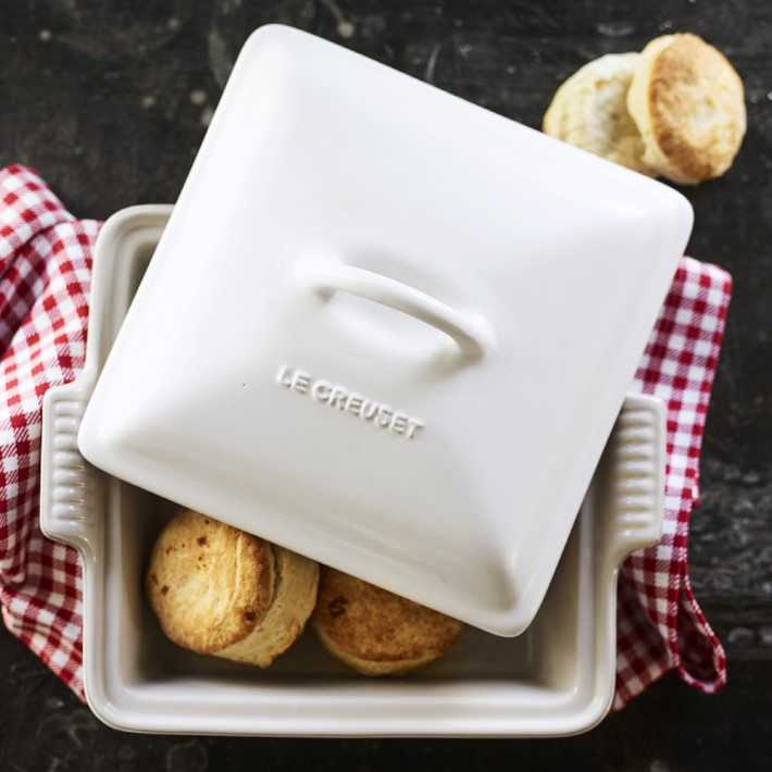 Le Creuset Heritage Stoneware Shallow Square Covered Baking Pan ...