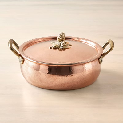 Ruffoni Historia Hammered Copper Braiser with Artichoke Knob - 6-Qt ...