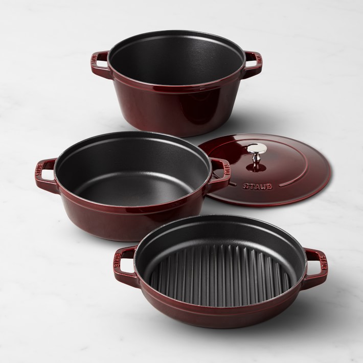 Staub Enameled Cast Iron Stackable 4-Piece Cookware Set | Williams Sonoma