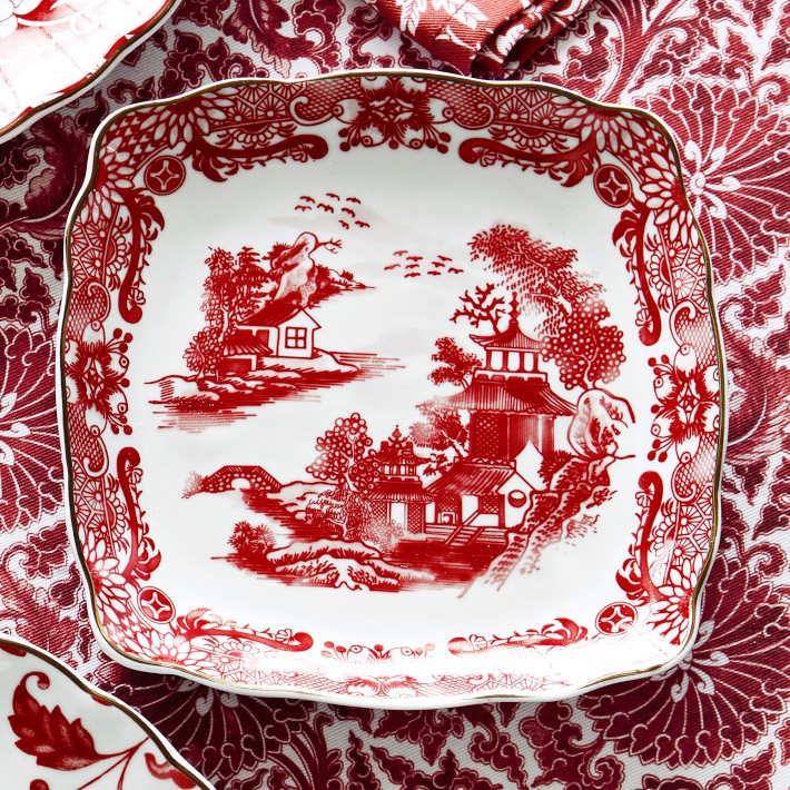 Marlo Thomas Red Scenic Appetizer Plates, Set of 4 | Williams Sonoma