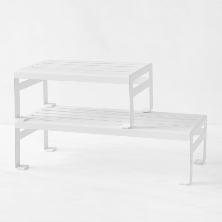 Hold Everything White Powder Coat Metal Shelf Riser Set | Williams Sonoma
