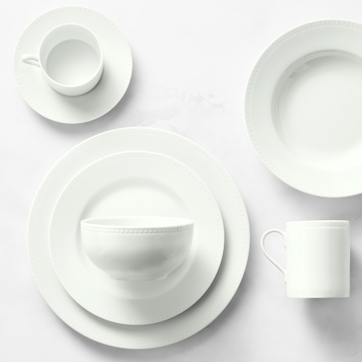 Apilco Beaded Hemstitch Porcelain Mugs | Williams Sonoma