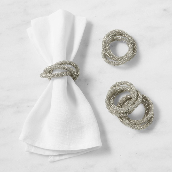 Beaded Napkin Rings, Set of 4 | Williams Sonoma