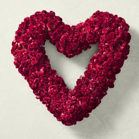 Coxcomb Heart Door Wreath | Williams Sonoma
