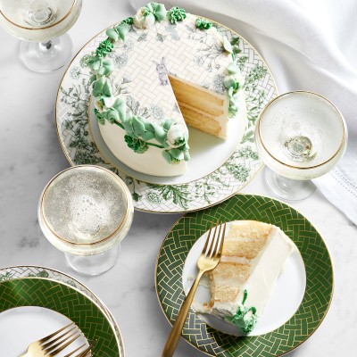 Garden Lattice Salad Plates, Green Rim | Williams Sonoma
