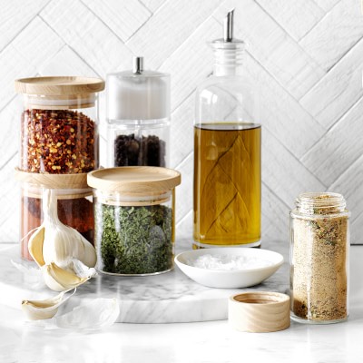 Hold Everything Stacking Spice Jars, Ashwood | Williams Sonoma