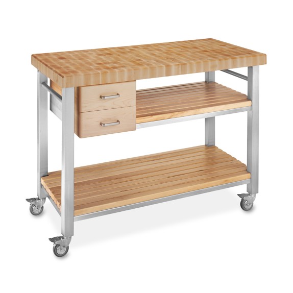 John Boos End-Grain Butcher Block Kitchen Cart - 48" | Williams Sonoma