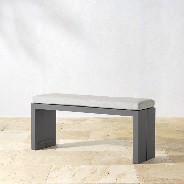 Larnaca Outdoor Metal Dining Bench | Williams Sonoma