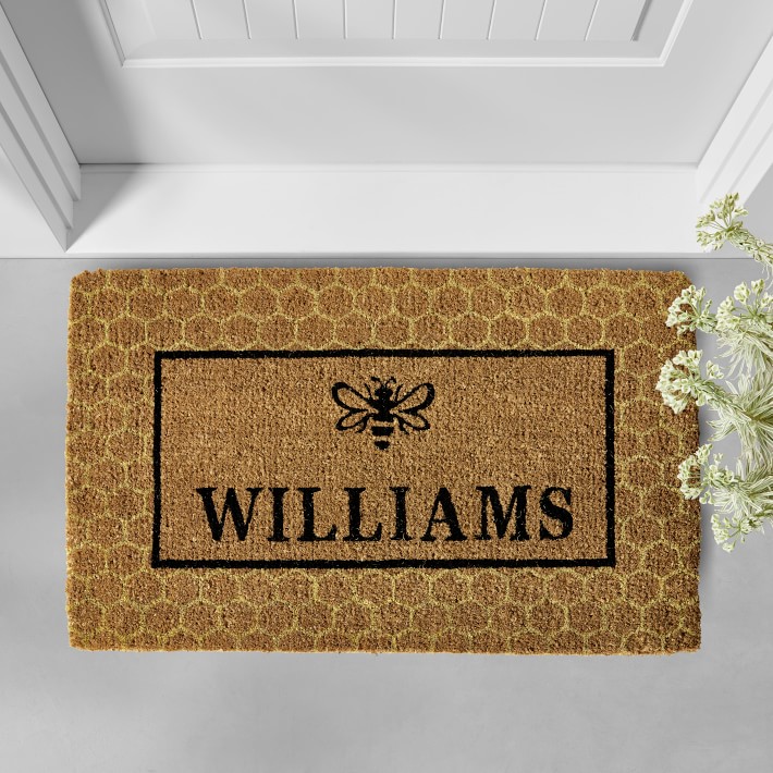 Williams Sonoma Personalized Bee Doormat | Williams Sonoma