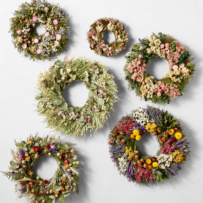English Rose Live Wreath, 20" | Williams Sonoma