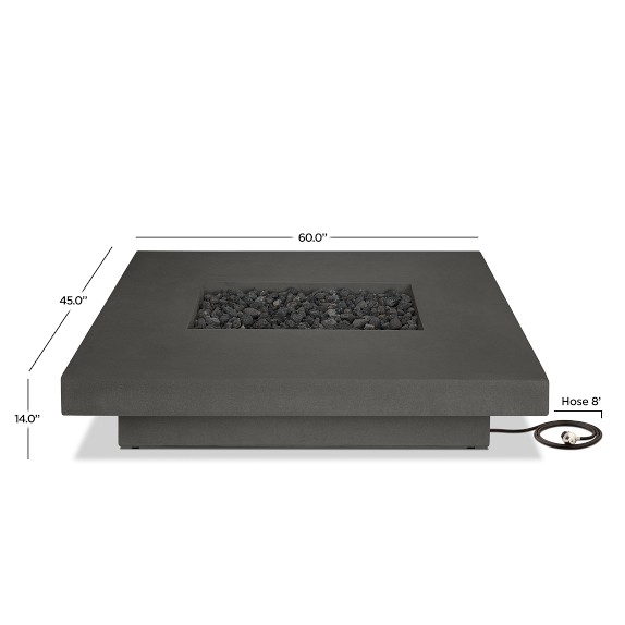 Novato 60" Low Rectangle Propane Fire Table | Williams Sonoma