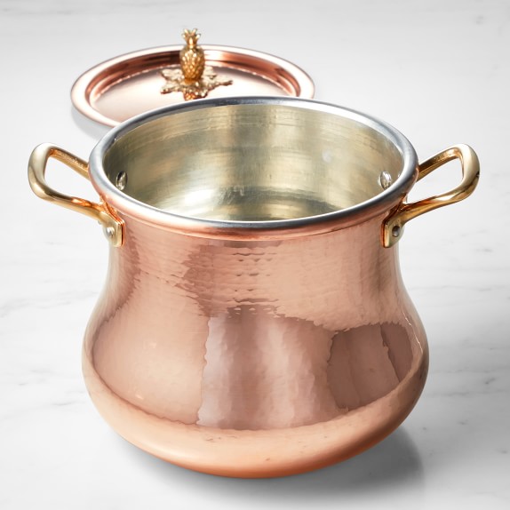 Ruffoni Historia Hammered Copper Stock Pot with Pineapple Knob - 5 1 ...