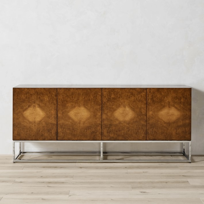 Wythe Burl Wood Double Console Table | Williams Sonoma