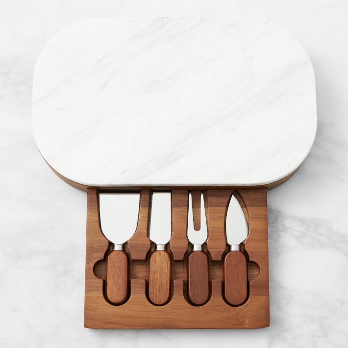Olivewood & Marble Cheese Set | Williams Sonoma