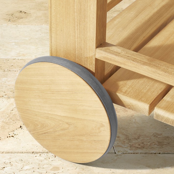 Larnaca Outdoor Teak Bar Cart | Williams Sonoma