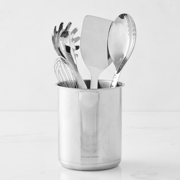 Williams Sonoma Signature Stainless-Steel Utensils with Utensil Holder ...