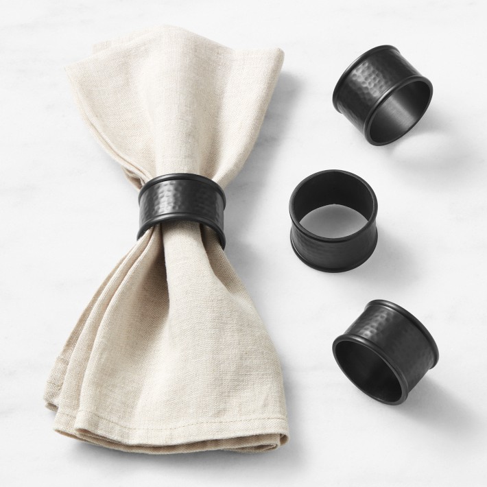Bronze Hammered Napkin Rings | Williams Sonoma