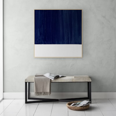 Textured Navy Block | Large Wall Art | Williams Sonoma