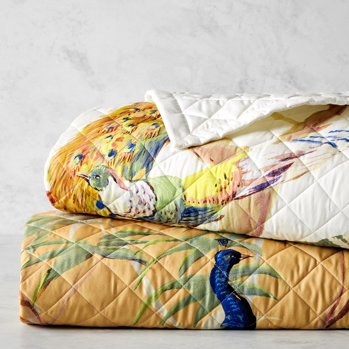 Painted Peacock Quilt & Shams | Williams Sonoma