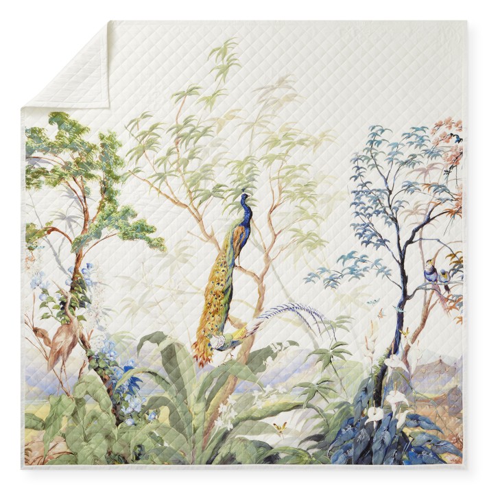 Painted Peacock Quilt & Shams | Williams Sonoma