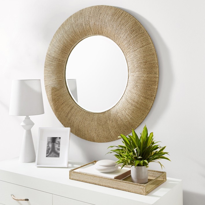 Point Reyes Round Woven Mirror, 46" | Williams Sonoma